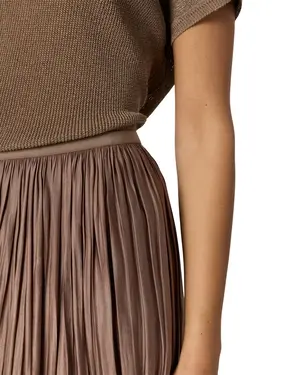 Gerard Darel Jocelyne Pleated Midi Skirt - Caramel