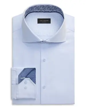 Ted Baker London Nantucket Spread Collar Slim Fit Premium Stretch Dress Shirt - Light Teal