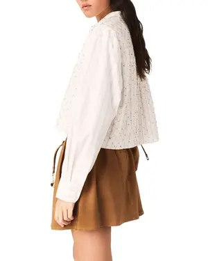 Maje Ciraya Beaded Cropped Shirt