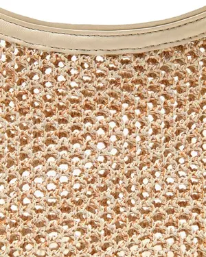 Maje Fringed Leather Mesh Hobo Bag