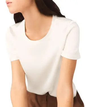 Maje Limeon Short Sleeve Silk Blend Top