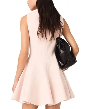 Maje Risolena Short Flared Tweed Dress