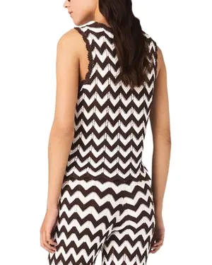Maje Zig Zag Crochet Top