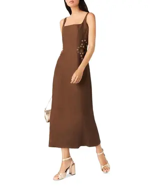 Maje Racao Linen Maxi Dress