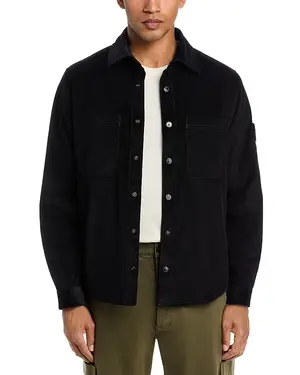 Stone Island Cotton Micro Corduroy Snap Front Overshirt