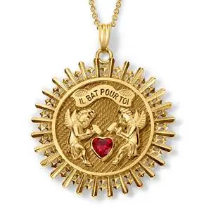 DÉCLARER Gold Vermeil Pendant Necklace - Red/gold