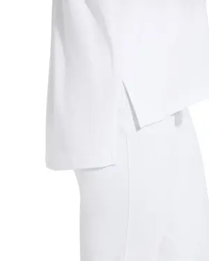 Lyssé Safira Shirt Collar Mixed Media Top