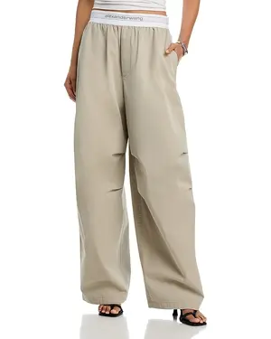 Alexander Wang Mid-rise Logo Waistband Pants