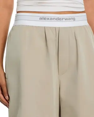Alexander Wang Mid-rise Logo Waistband Pants