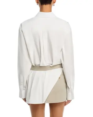Alexander Wang Asymmetrical Shirt Dress With Belt - White/stone
