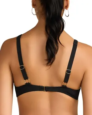 Hanky Panky Triangle Bralette Bikini Top - Black