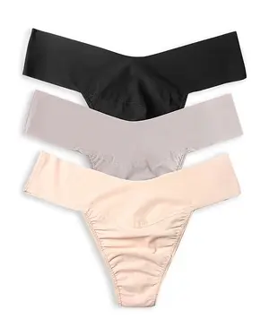 Hanky Panky Breathe Natural Rise Thong, Pack Of 3 - Veft