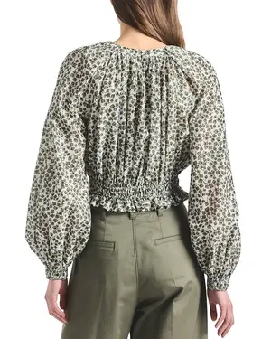 Derek Lam 10 Crosby Charlee Printed Cotton Silk Blend Top