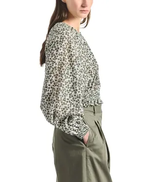 Derek Lam 10 Crosby Charlee Printed Cotton Silk Blend Top