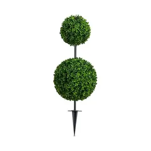 NEARLY NATURAL Uv Resistant Artificial Boxwood Topiary With Integrated Ground Stake 3 - Green