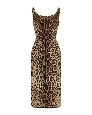 Dolce & Gabbana Print Charmeuse Midi Dress