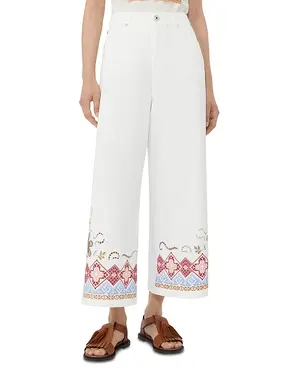 Max Mara Wide-leg Embroidered Pants