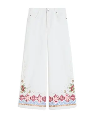 Max Mara Wide-leg Embroidered Pants