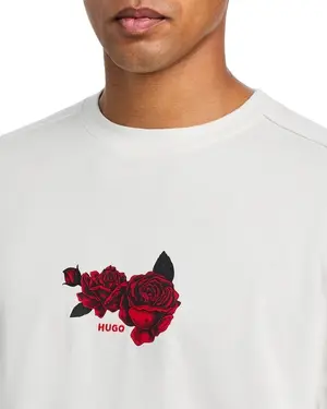 Hugo Domans Oversized Fit Floral Logo T-shirt