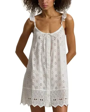 Polo Ralph Lauren Eyelet Cami Slip Dress - White Cloud