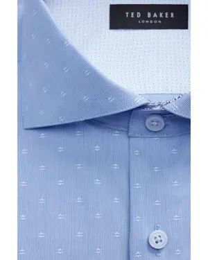 Ted Baker London Nantucket Spread Collar Slim Fit Premium Stretch Dress Shirt - Blue