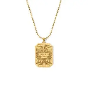 DÉCLARER Jamais Seuls Dog Tag Necklace - Gold
