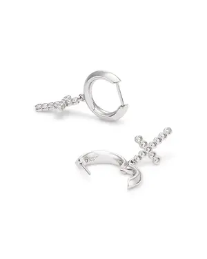 Kendra Scott Cross Crystal Huggie Earrings