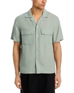 Madewell Tencel Blend Short Sleeve Shirt - Frosted Cement