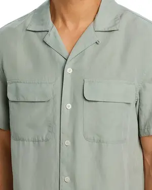 Madewell Tencel Blend Short Sleeve Shirt - Frosted Cement
