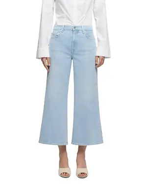7 For All Mankind Petites Lotta Wide Ankle Jeans - Dewdrop