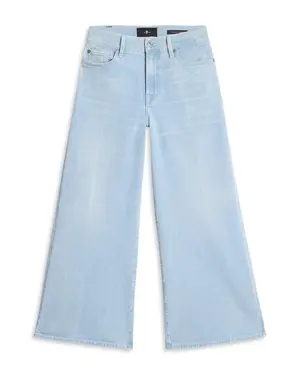 7 For All Mankind Petites Lotta Wide Ankle Jeans - Dewdrop