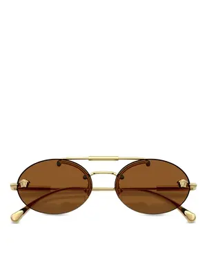 Versace Oval Sunglasses, 56mm - Gold