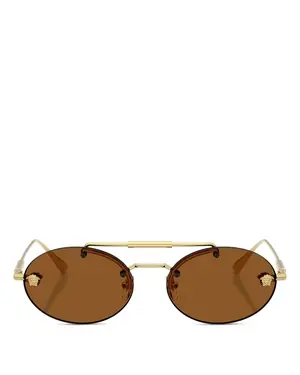 Versace Oval Sunglasses, 56mm - Gold