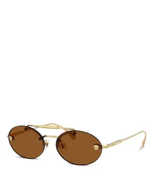 Versace Oval Sunglasses, 56mm - Gold