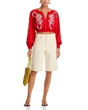 Farm Rio Richilieu Cropped Blouse