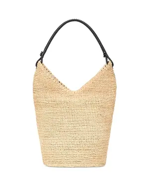 Staud Lani Large Raffia Bucket Bag - Natural