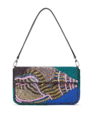 Staud Timmy Beaded Convertible Shoulder Bag - Conch Shell