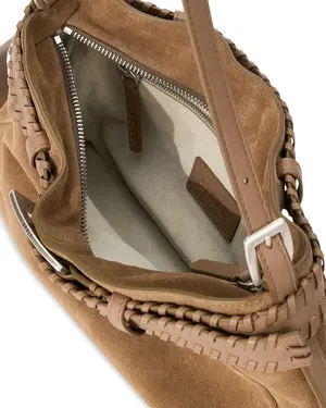 Staud Brooklyn Suede Shoulder Bag - Husk