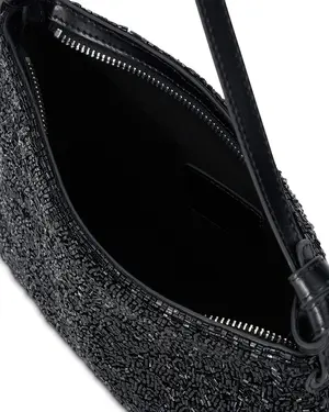 Staud Dani Mini Beaded Shoulder Bag - Black
