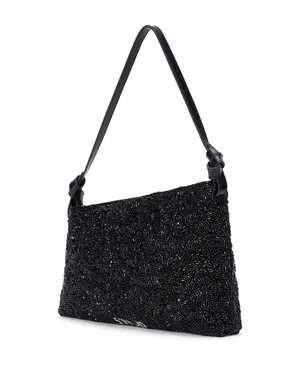 Staud Dani Mini Beaded Shoulder Bag - Black