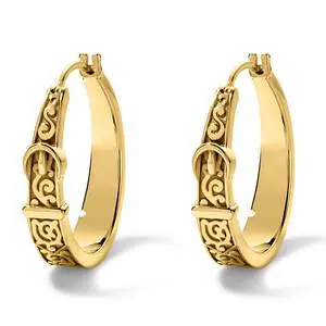 DÉCLARER Victorian Buckle Vermeil Hoop Earrings - Gold
