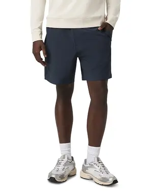Vuori Aim Elastic Waist Shorts - Navy Linen Texture