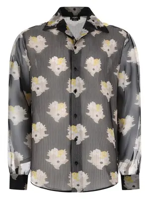 Fendi Oversized Cotton And Silk Shirt - Black