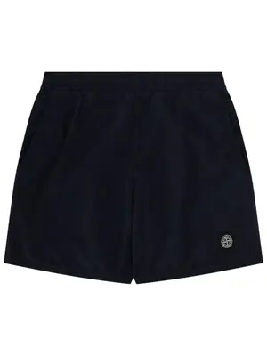 Stone Island Swim Trunks With Logo - Blue