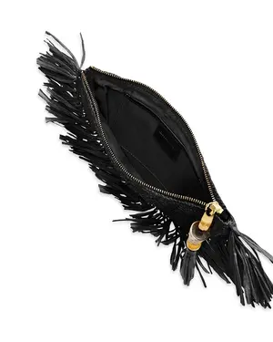 Rebecca Minkoff Lucia Small Raffia Clutch - Black