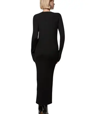 Karen Millen Button Through Ribbed Maxi Dress