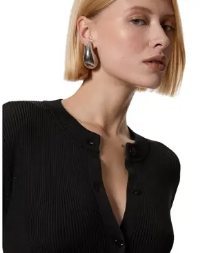 Karen Millen Button Through Ribbed Maxi Dress