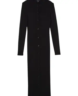 Karen Millen Button Through Ribbed Maxi Dress