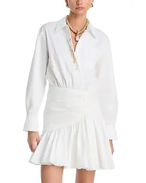 SELF-PORTRAIT Gathered Mini Dress - White