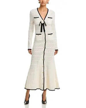 SELF-PORTRAIT Pointelle Knit Mini Dress